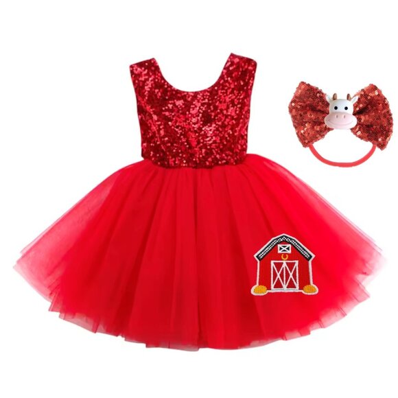 boutique | Dresses | Barnyard Dress Smash Cake Birthday Cow Farm Chick ...